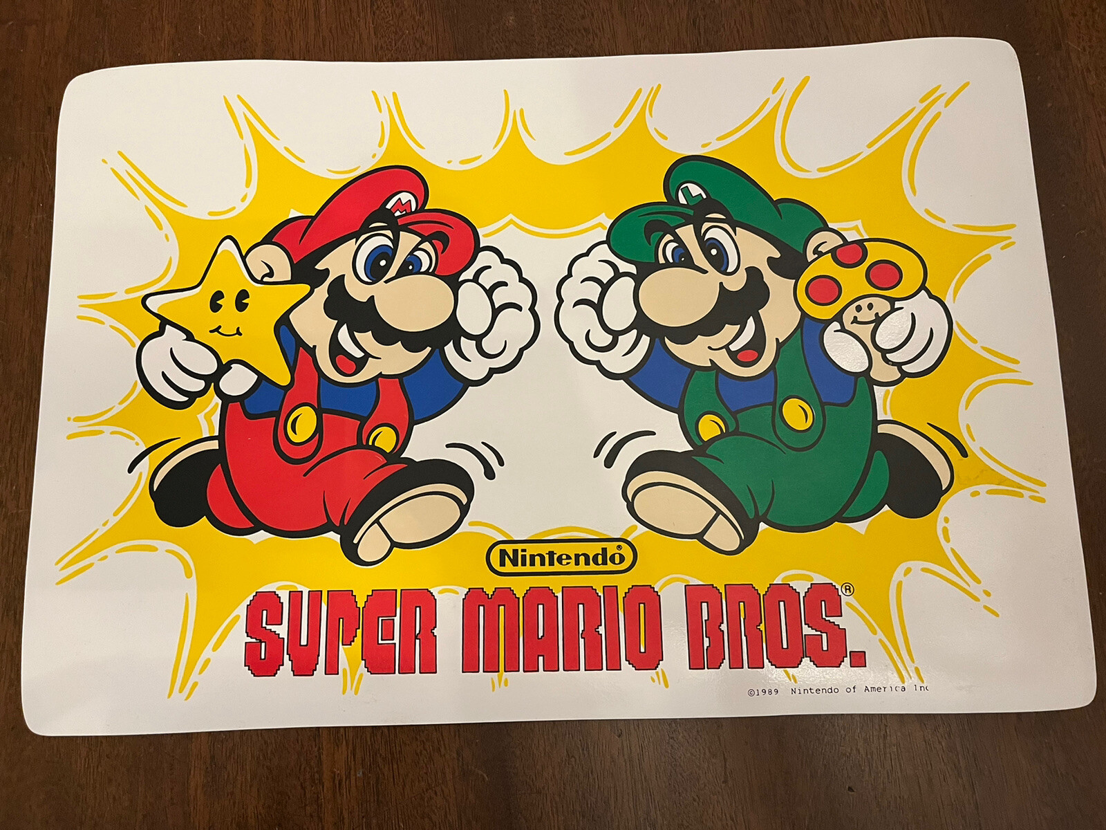 Super Mario Bros 1989 Nintendo Placemat Retro Vintage | eBay