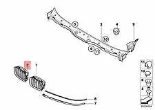 NEW BMW E39 FRONT RADIATOR KIDNEY CHROME GRILLE RIGHT 8184532 ...
