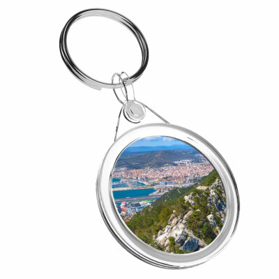 1 x Rock of Gibraltar Ocean Sea - Keyring IR02 Mum Dad Kids Birthday ...