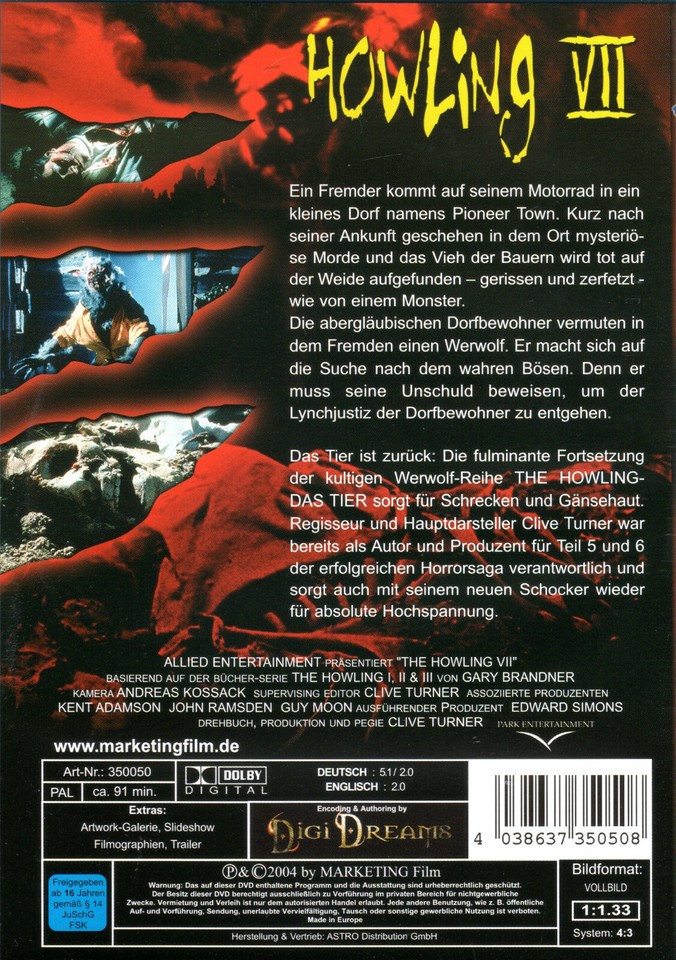 The Howling VII , uncut , DVD , Region free , new & sealed , new Moon ...