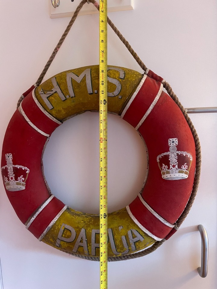 Beach House Nautical Ring Life Preserver WWII “HMS Papua” Crown UK ...