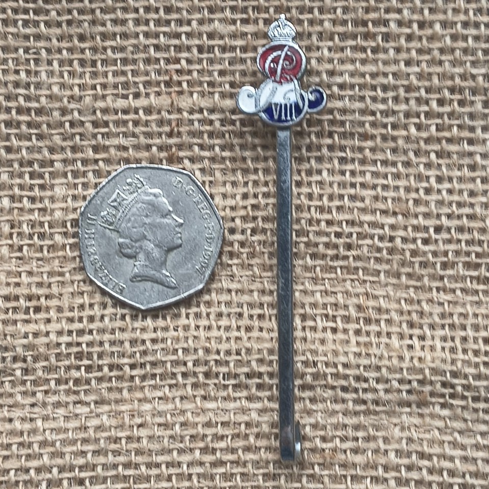SCARCE Vintage KING EDWARD VIII ER VIII Royal Cypher Enamel Stick Pin ...