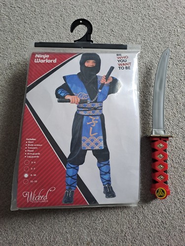 Wicked Costumes Ninja Warlord - Blue/Black - Great Condition - Size 8 ...