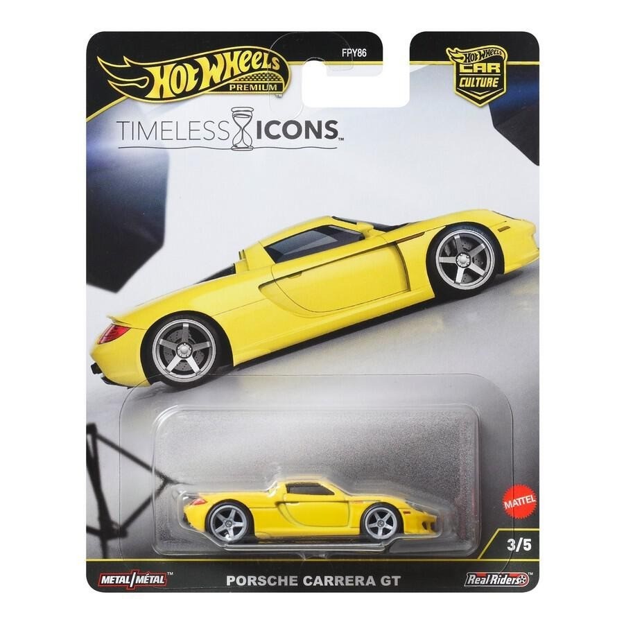 Hot Wheels Premium Porsche Carrera GT Yellow Timeless Icons 2025 (In ...