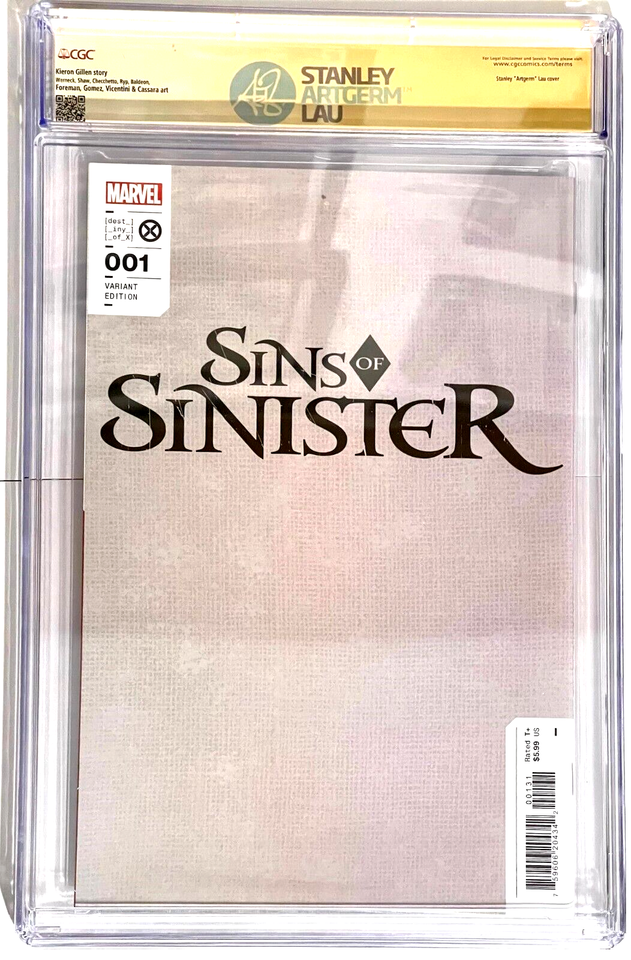 SINS OF SINISTER #1 ARTGERM LAU SIGNED 1:100 VIRGIN VARIANT CGC 9.8 ...