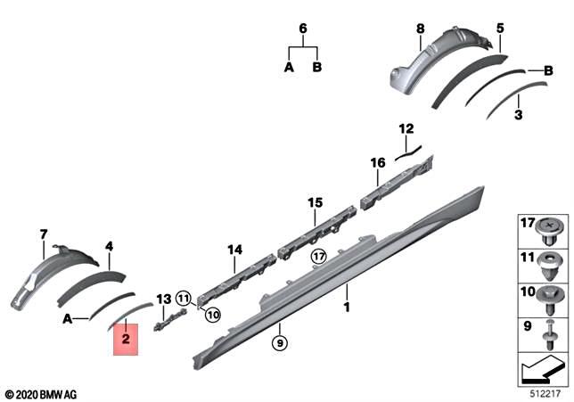 Genuine BMW M2 F20 F21 F22 F23 Wheel arch trims primed front left ...
