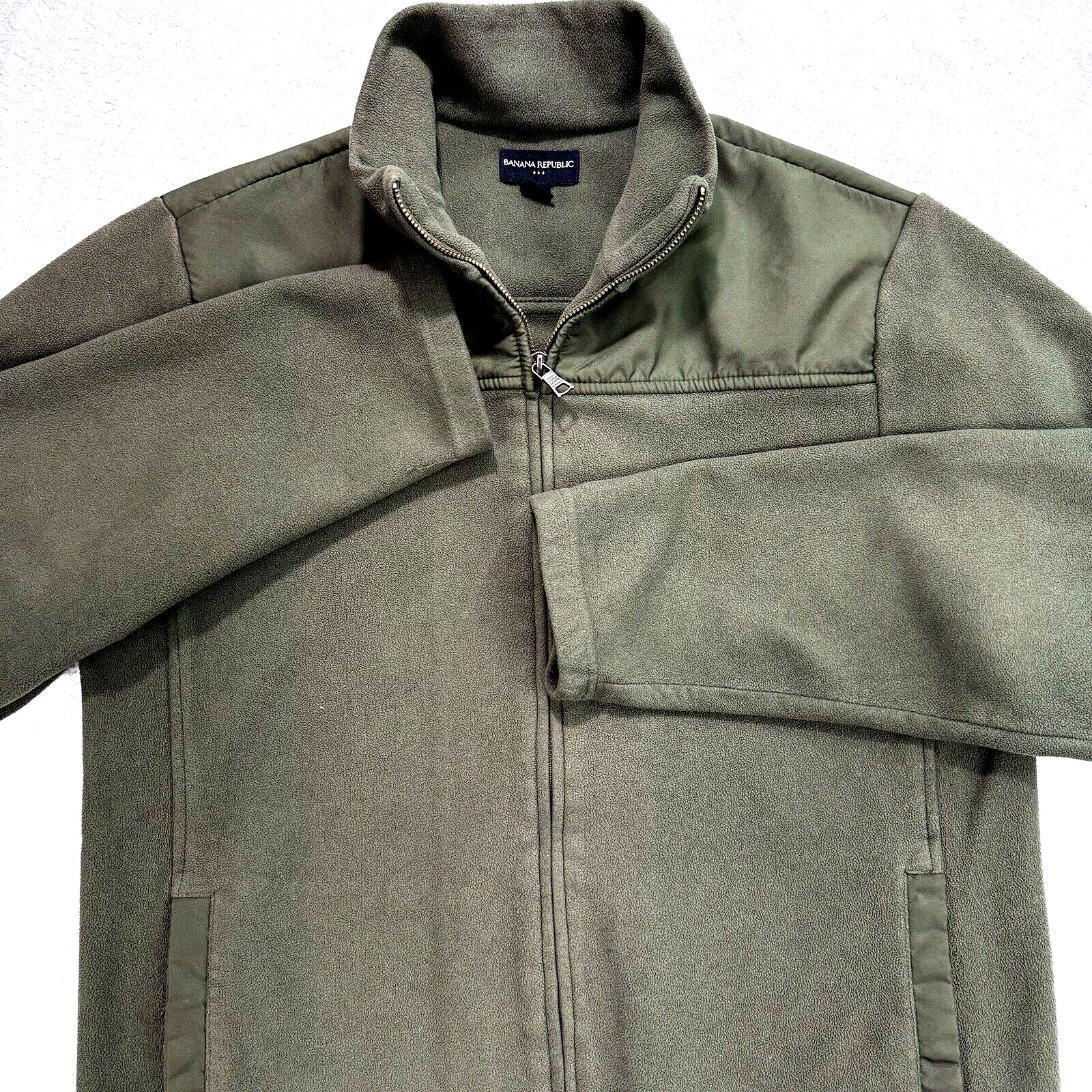 Banana Republic Fleece Field Jacket Men L Military Gr… - Gem
