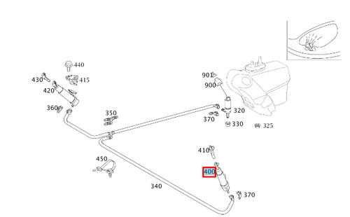 NEW MERCEDES-BENZ SLK R171 LEFT SIDE HEADLIGHT WASHER A1718600947 ...