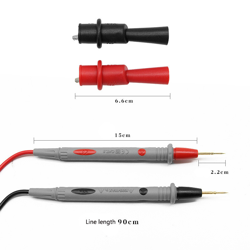 Multimeter Red & Black Test Leads Probe Replacement NEW Multimeter ...