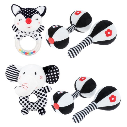 3 Pieces Baby Rattles Newborn Sensory Toy Shower Gift Brain Development ...