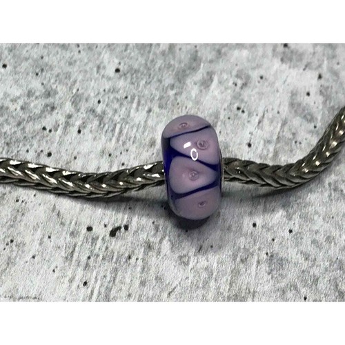 Trollbeads Glass Troll Bead ~ OOAK TRIANGLE BUBBLE ~ Blue w/ Pink ...