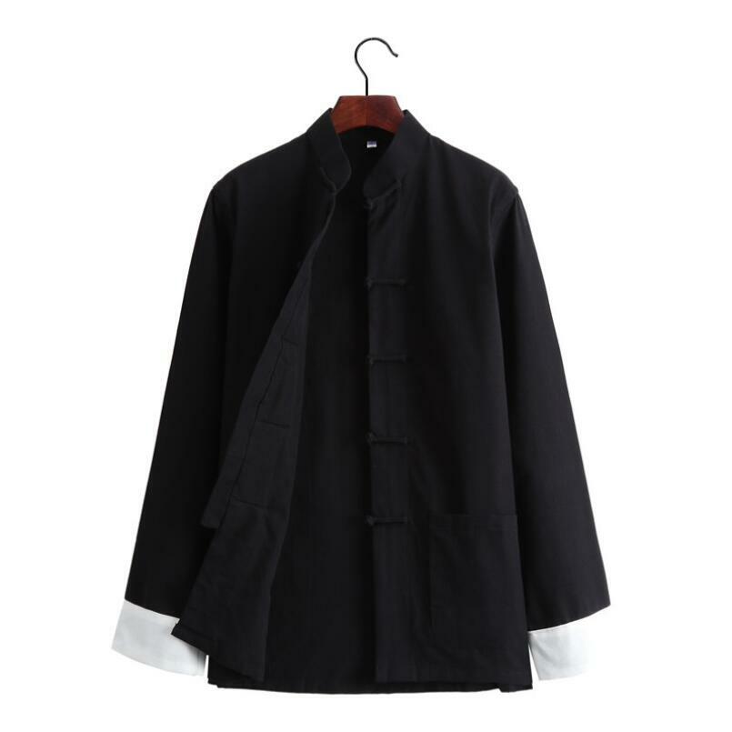 Mens Traditional Chinese Tang Suit Coat Tops Wing Chun Kung Fu Tai Chi ...