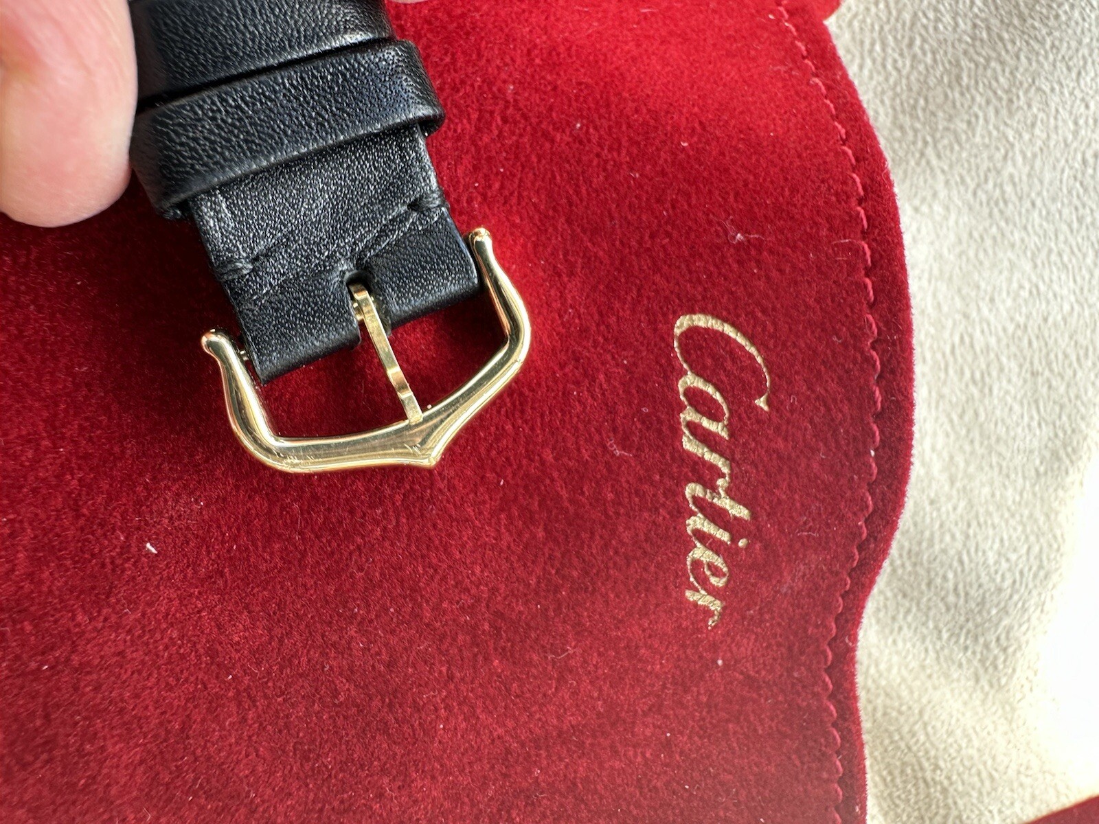 CARTIER 18K Yellow Gold Tank Française. MINT & COLLECTABLE! BLUE STEEL ...