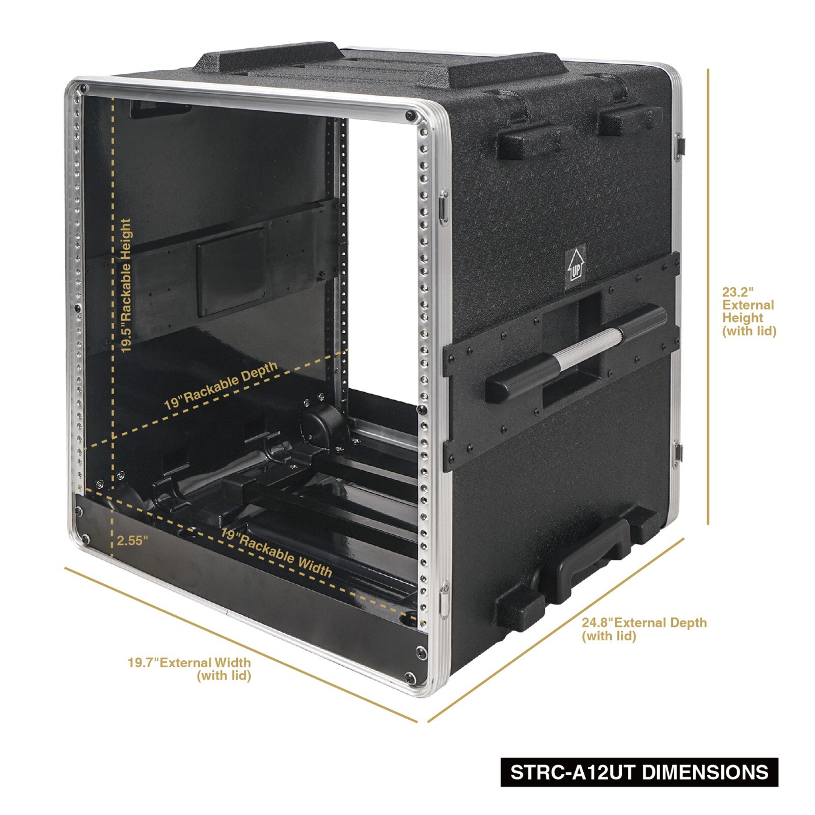 Sound Town 12U Rack/Road Case w/ 11U Rack Space, ABS Construction (STRC ...