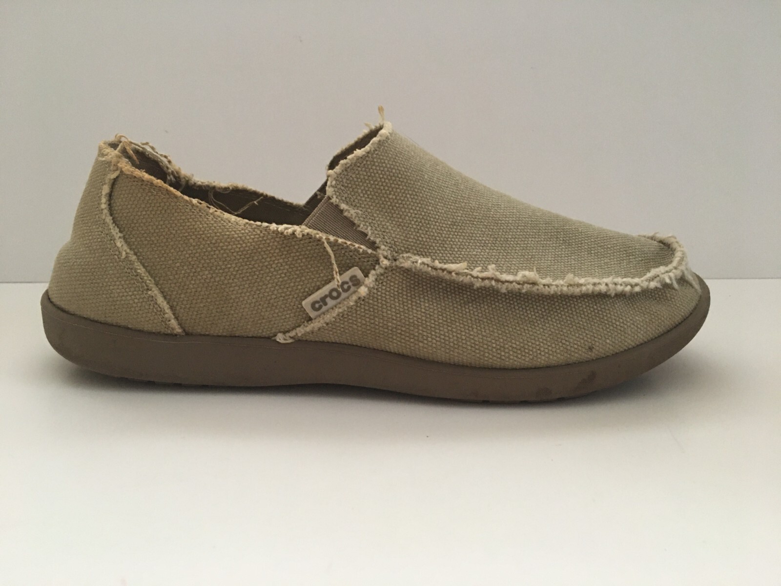 Mens Crocs Santa Cruz Distressed canvas slip-On Loaf… - Gem