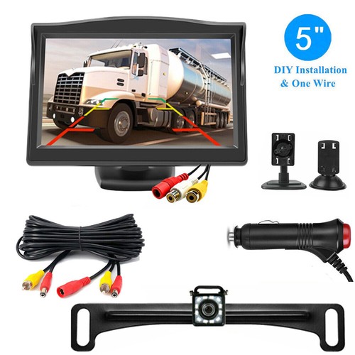5'' TFT LCD Screen Monitor & Car Rear View Reverse Backup Camera ...