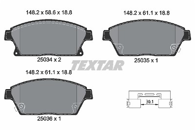 Textar 2503401 Brake Pad Set for sale online | eBay