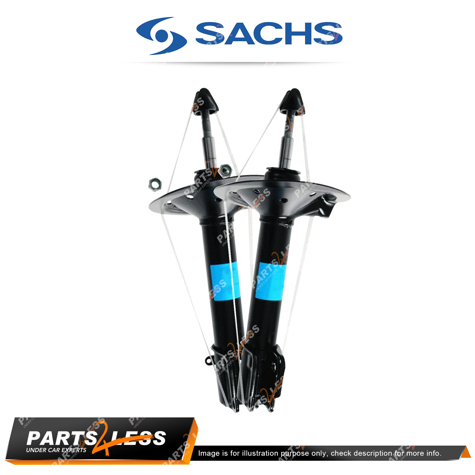 Pair Front Sachs Suspension Strut Shock Absorbers 290 385 & 290 386 ...