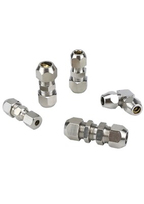 Compression Straight Connectors Pipe Repair Tube to Tube Joiners Brass ...