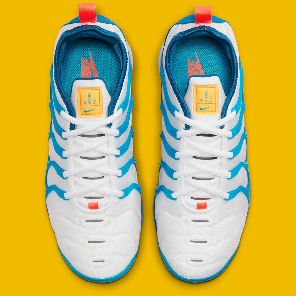 Nike Air Vapormax Plus White Industrial Blue Citron Red FJ3999-100 sz ...