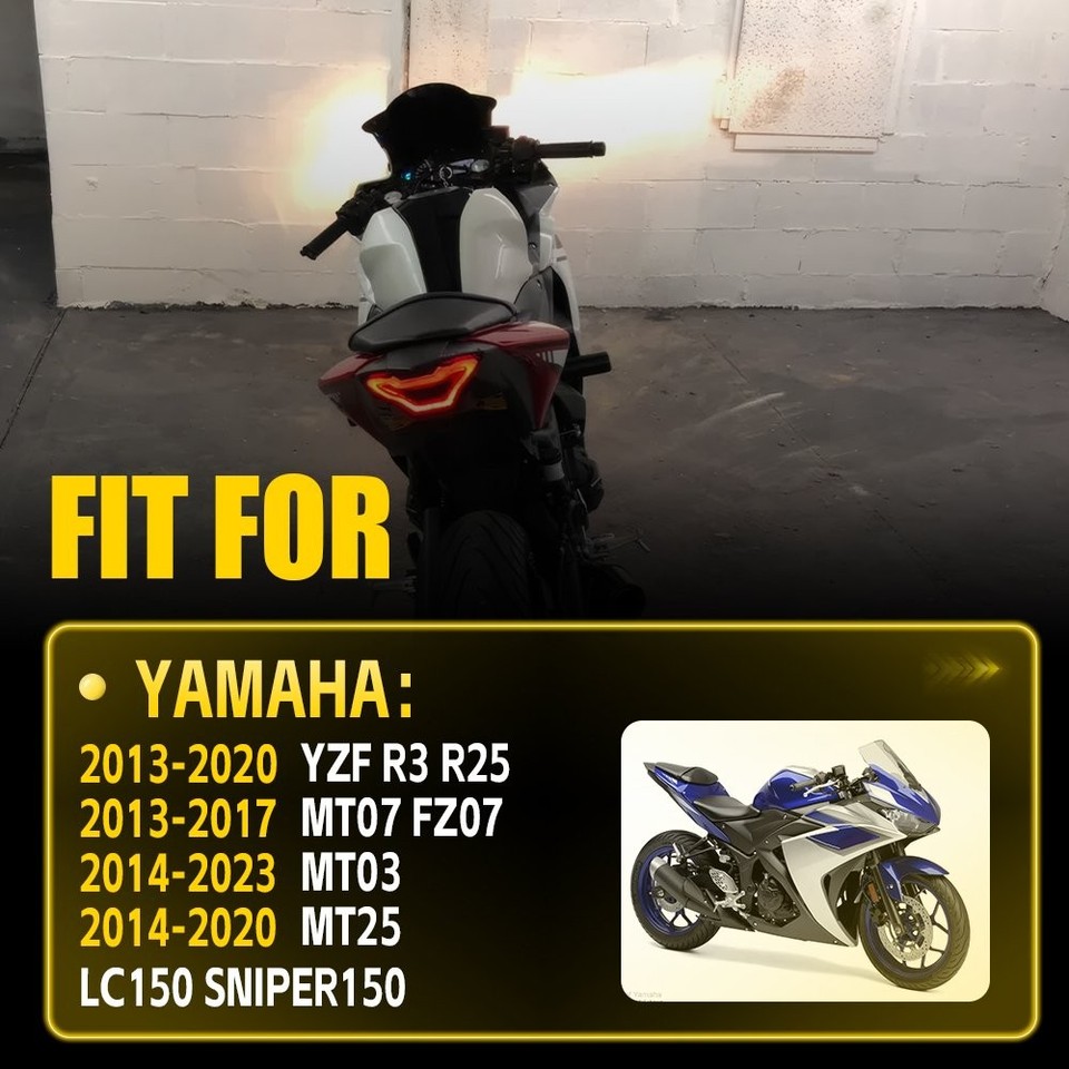 LED Rear Tail Brake Light Smoked for Yamaha MT07 FZ07 MT03 MT25 lc150 ...