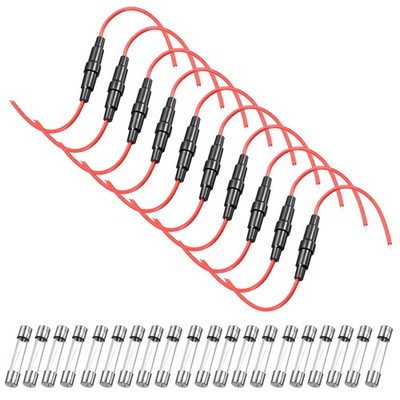 10 Pcs 5x20mm Inline Screw Type Fuse Holder 20 AWG Wire with 20 Pcs ...