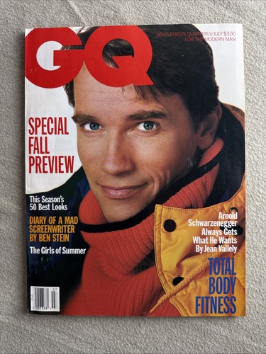GQ Magazine VTG Issue - July 1986 Special Fall Preview w/ Arnold ...