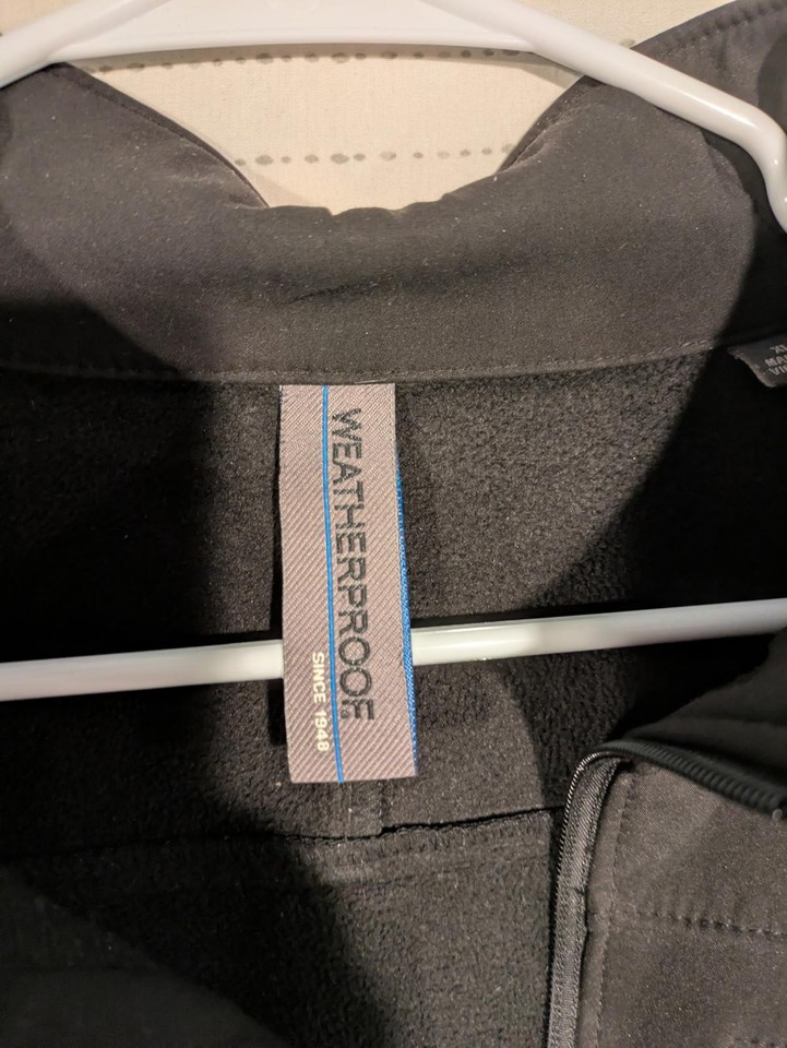 Weatherproof Softshell Black Full Zip Outdoor Jacket Chest Pocket Mens ...