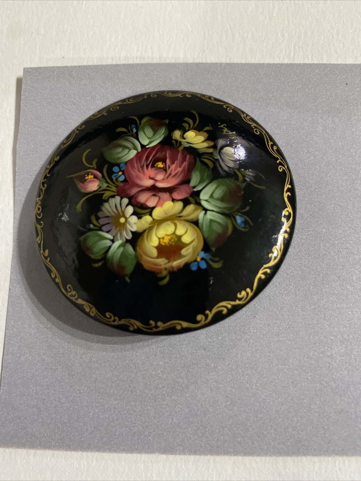 ANTIQUE RUSSIAN HAND PAINTED SIGNED LACQUER PAPIER MA… - Gem