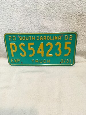 2002 South Carolina TRUCK License Plate Tag #PS54235 (VERY NICE ...