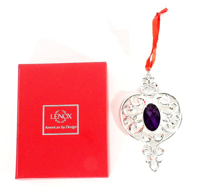 Lenox Bejeweled Purple Amethyst Spire Christmas Ornament 5" Tall x 3 ...