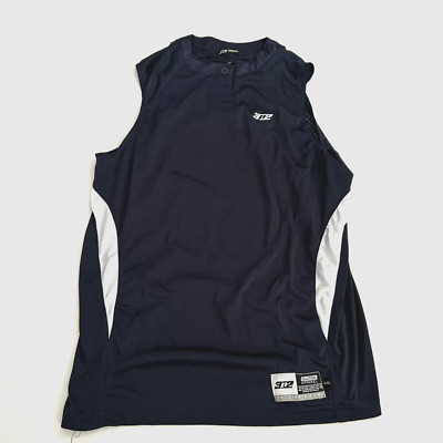 3n2 Womens Softball Shirt Sz XL Sleeveless Henley Warm Up Uniform Navy ...