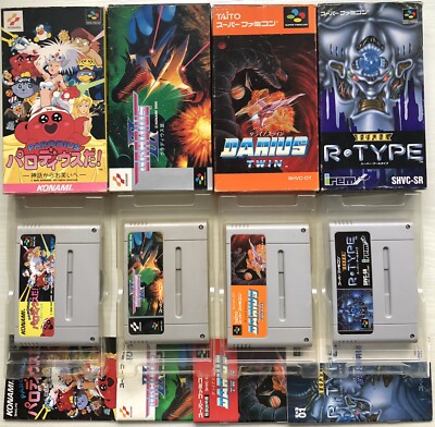 Parodius SFC Gradius 3 III Darius Twin R TYPE set of 4 Nintendo Super ...