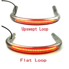 Cafe Racer Upswept Seat Frame Hoop Loop With LED Brake Turn Tail Light ...