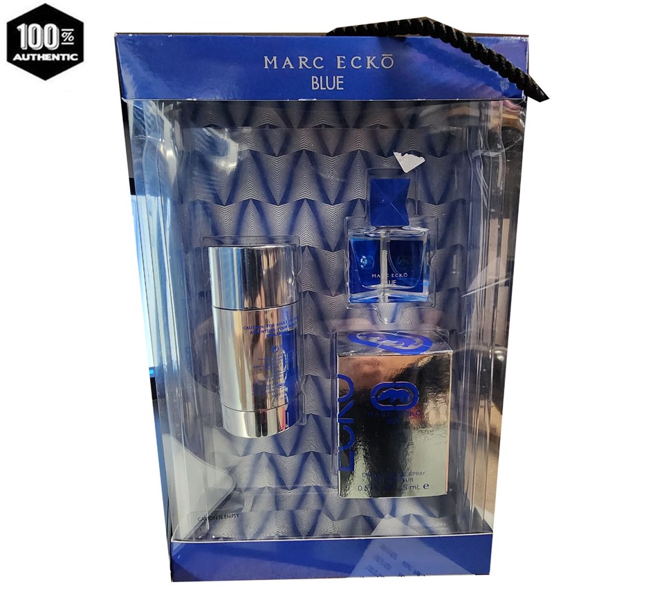 Marc Ecko Blue 2 PC Gift Set for Men- 0.5 oz EDT Spray+2.6 oz Deodorant ...