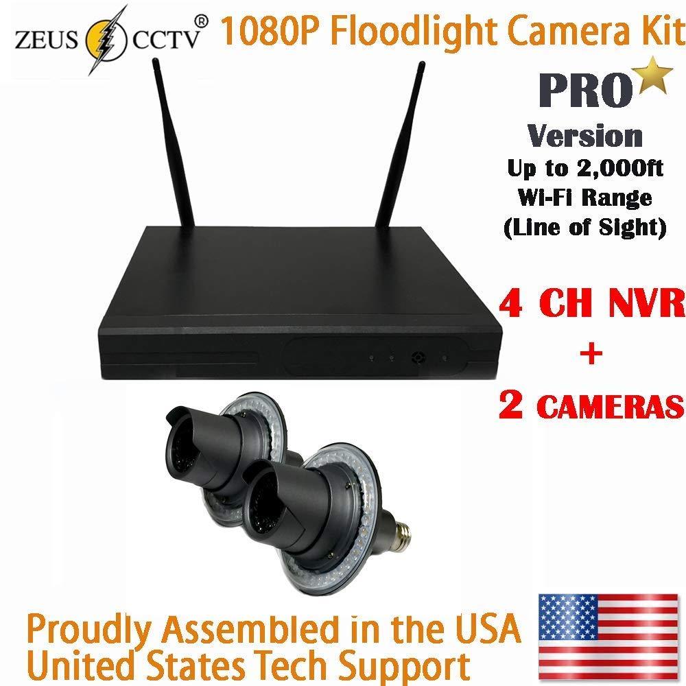 ZEUS CCTV Pro Floodlight Camera Standalone Security Kit with 4CH NVR ...