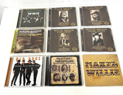 Willie Nelson 9 CD Lot - Naked The Outlaws WWII Waylon Jennings Old ...