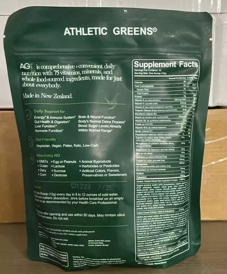 AG1 Athletic Greens Powder Supplement - 30-Day Supply (12.7oz) | eBay