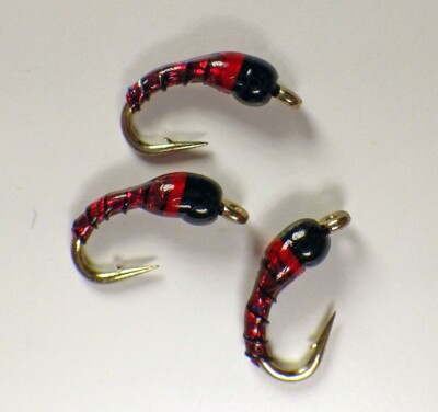 Zebra Midge Tungsten Blood Red Fly Fishing Flies Trout Flies Trout ...