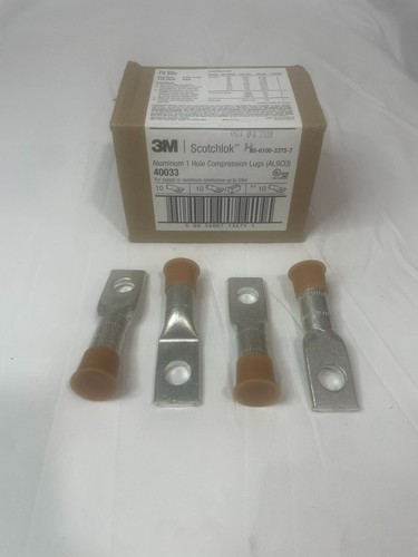 3M 40033 SCOTCHLOK ALUMINUM 1 HOLE COMPRESSION LUGS (AL9CU) [4 COUNT ...