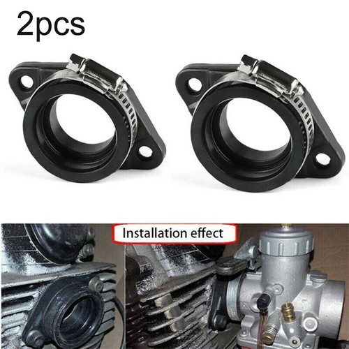 2X Carburetor Intake Manifold Adapter Rubber Mounting Flange For 28mm ...