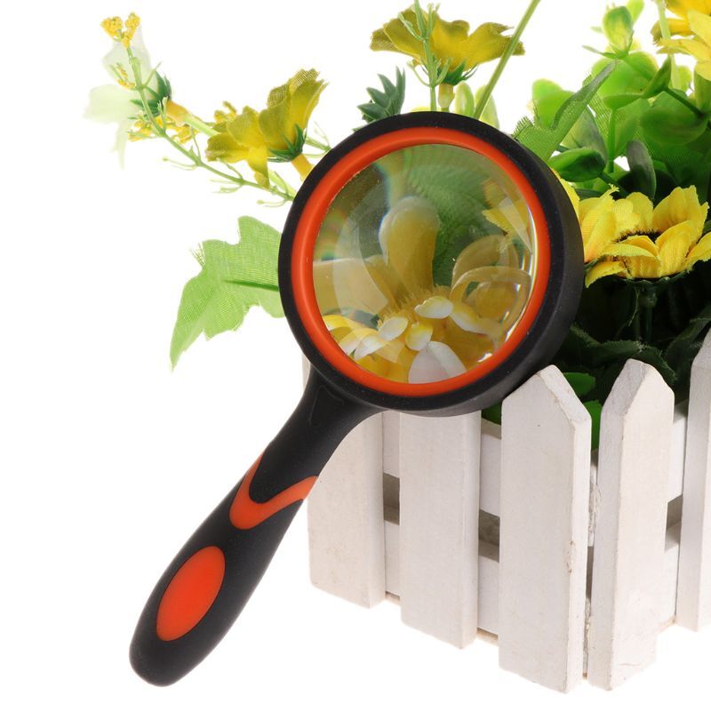 10X Magnifier Glass Lens Handheld Rubber Handle Magnifying Glass for ...