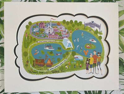 *SIGNED* SHAG Walt Disney World Park Map 40th Anniversary 2011 LE Rare ...
