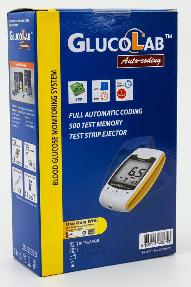 GlucoLab Diabetes Sugar Meter Blood Glucose Monitor Testing Kit UK ...