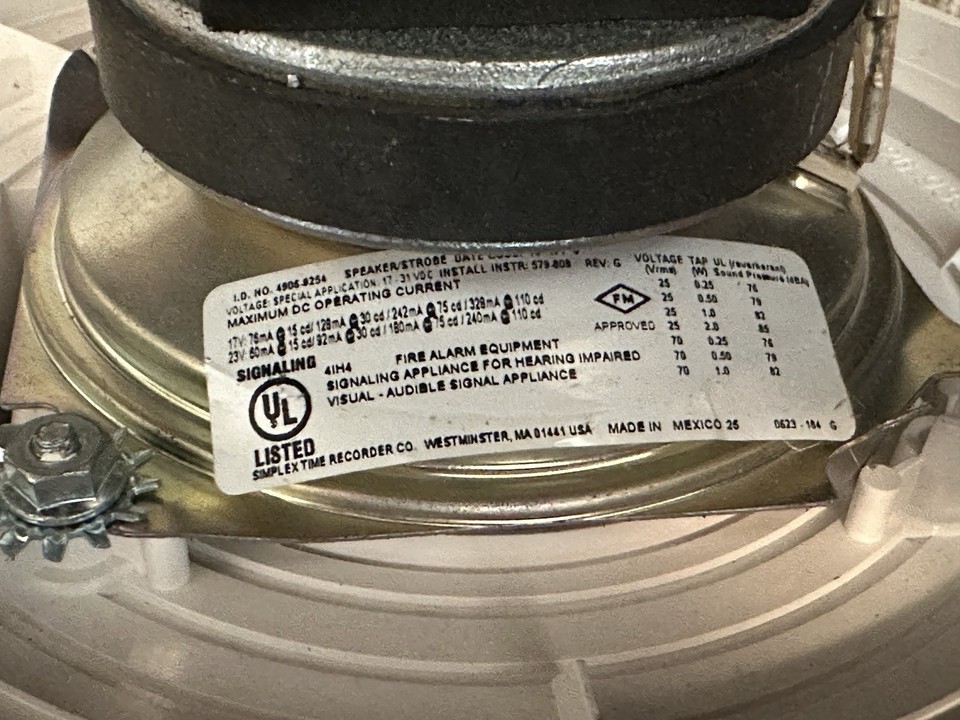 LOT OF 3 Simplex TrueAlert Speaker Strobes Fire Alarms (Wall/Ceiling ...