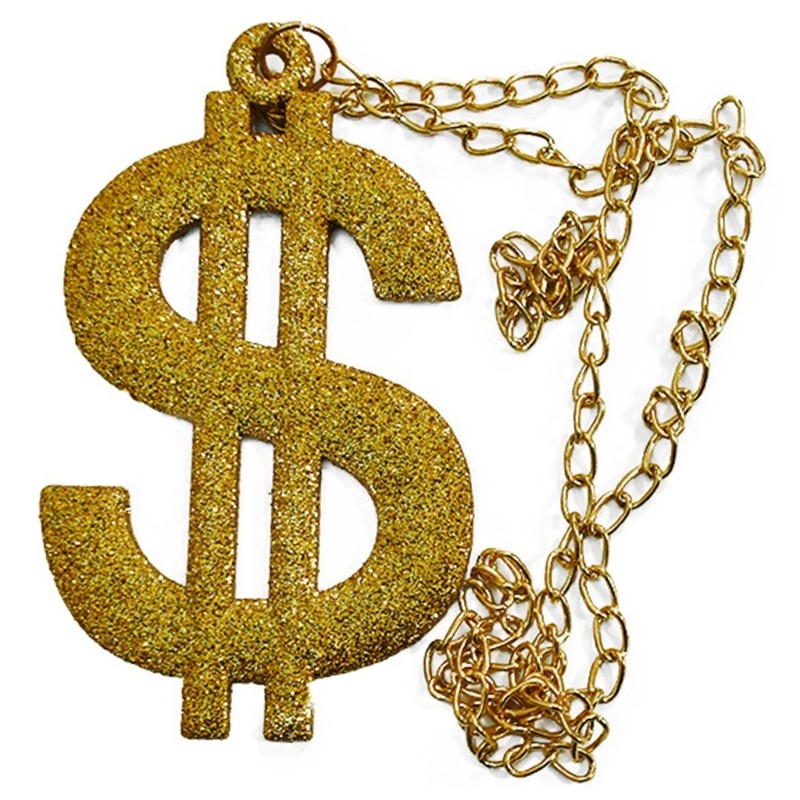 Golden Chain Dollars Sign Necklace Pendant Golden Necklace Rapper Chain ...
