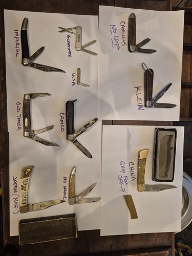 Vintage Lot Of 10 Pocket Knives Imperial Victornox Usa Camco Japan Old ...