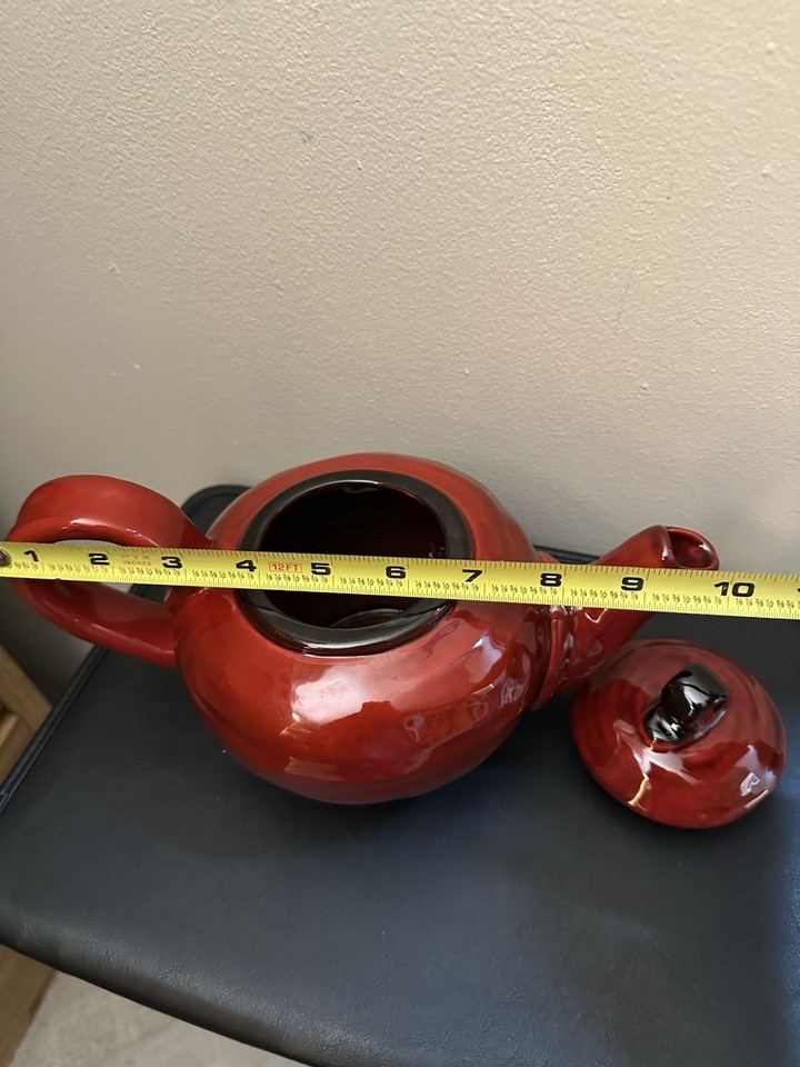 Tea Pot Reddish Orange Ceramic | eBay