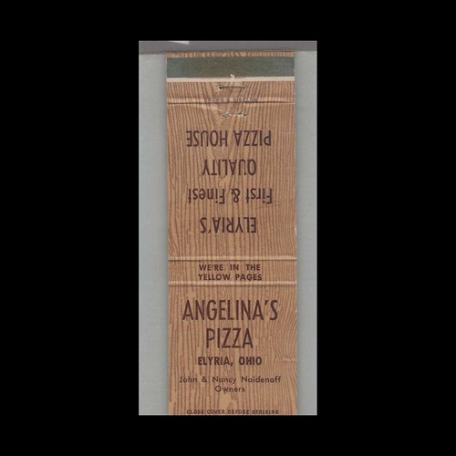 Matchbook Cover - Pizza Place - Angelina's Pizza Elyria, OH | eBay