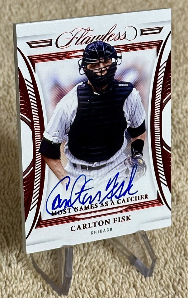 2022 Flawless Achievements Carlton Fisk Ruby Autograph #’d 7/7 Red Sox ...